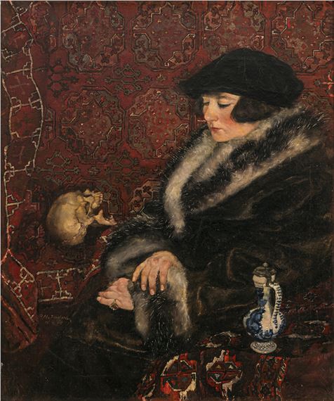 Paul Mathias Padua | Lady in fur with skull (1924) | MutualArt