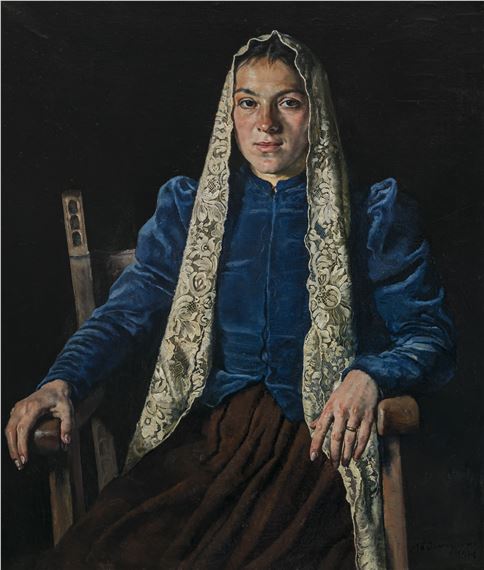 Thomas Baumgartner | Young peasant woman wearing blue velvet stays ...
