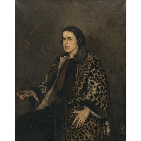 Thomas Baumgartner | Portrait of a seated lady wearing a leopard coat ...