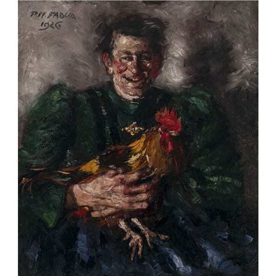 Paul Mathias Padua | Peasant woman with rooster (1926) | MutualArt