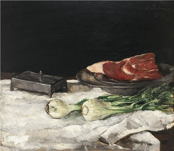 Paul Mathias Padua | Still life with fennel and meat (1927) | MutualArt