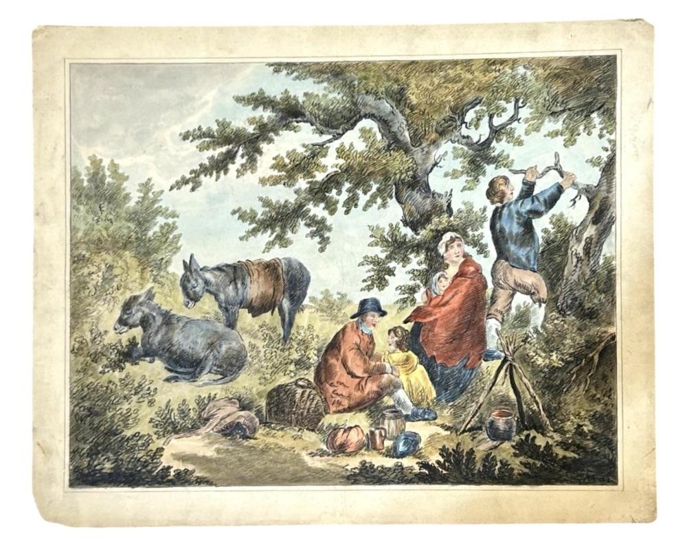 George Morland | Antique Original George Morland English Watercolor ...