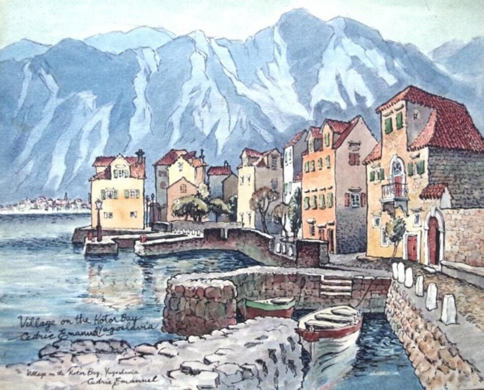 Cedric Emanuel | Village on the Kotor Bay | MutualArt