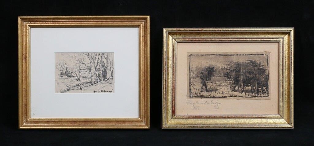 Ellen Day Hale | 2 Drawings Emile Gruppe & Ellen Day Hale | MutualArt