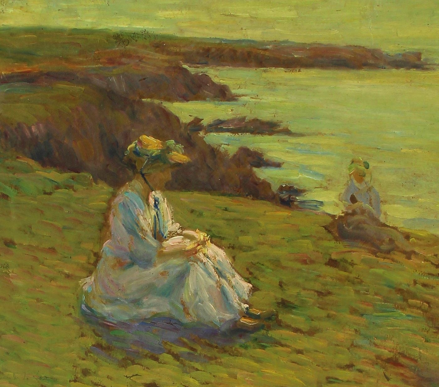 Jean Bertrand Pegot-Ogier | Etude à Doélan, femmes en bord de mer ...