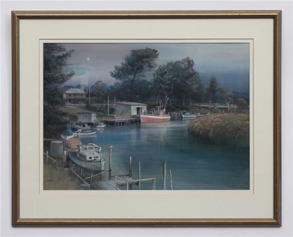 Kenneth Jack | Boats on the estuary | MutualArt