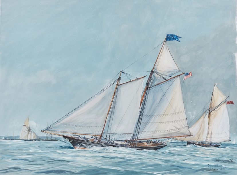 René Goulet | Régate entre les yachts America et Lavroch (1851) | MutualArt