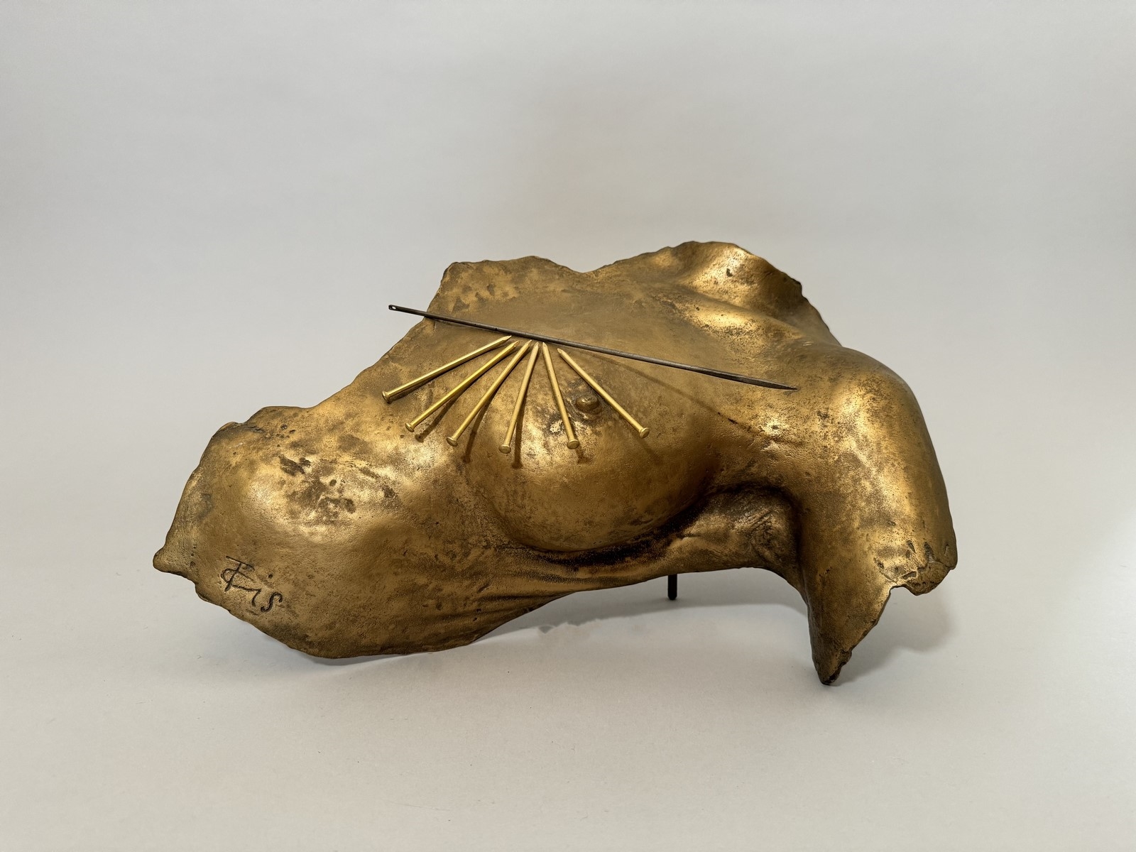 Vassiliakis Takis | Gilt bronze, 6 nails and 1 needle (1991) | MutualArt