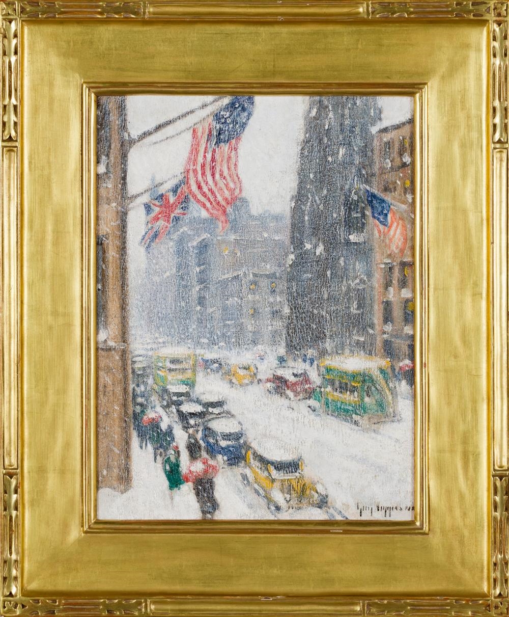 Guy Carleton Wiggins | Flags Up Fifth Ave | MutualArt