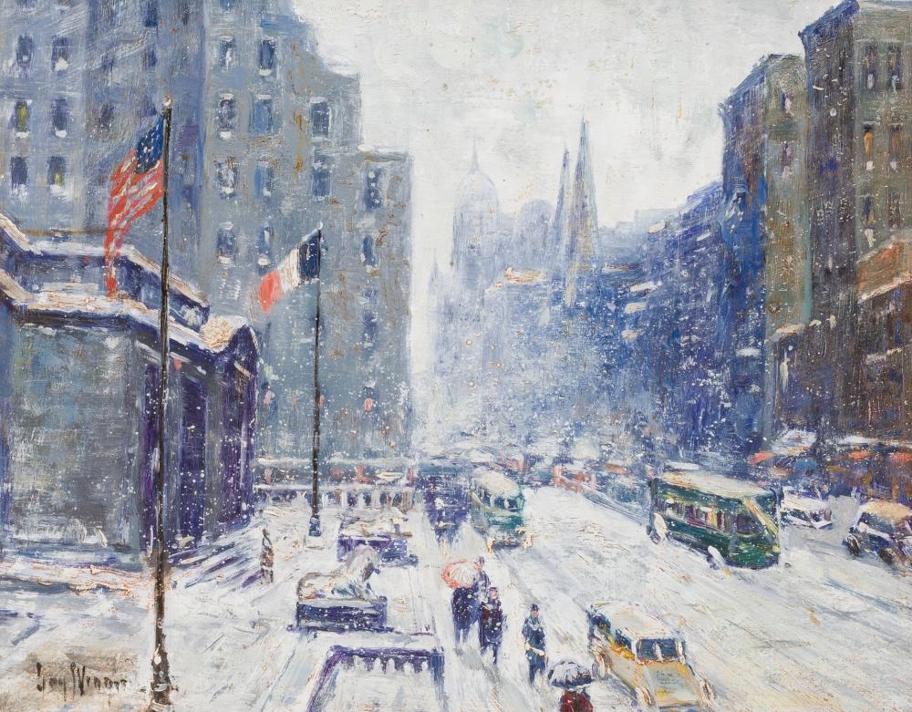Guy Carleton Wiggins | Fifth Avenue in Snow | MutualArt