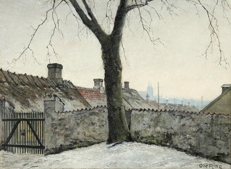 Ole Ring | Udsigt fra Sct. Jørgensbjerg mod Domkirken (1938) | MutualArt