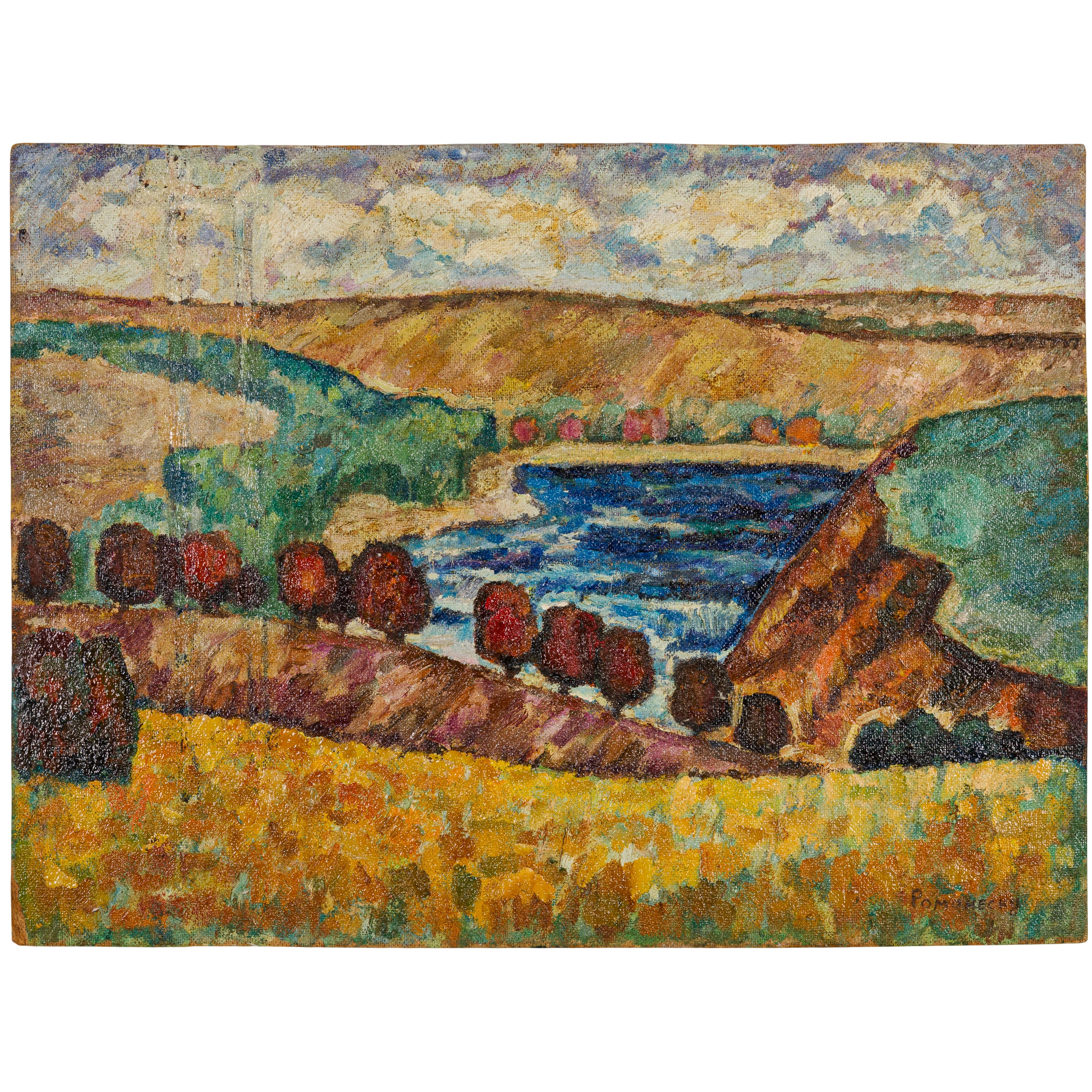 Eleonora Dmitrievna Romanesku | Campo di grano con scogliera alberata ...