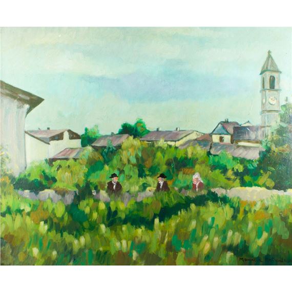 Maurice Menardeau | Village Scene with Figures | MutualArt