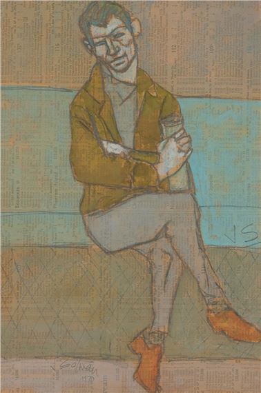 Joseph Solman | Subway Rider (1970) | MutualArt