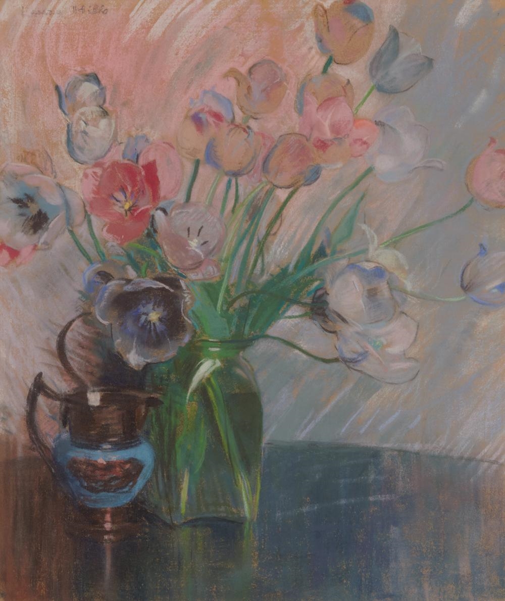 Laura Coombs Hills | Mixed Flowers in a Yellow Vase | MutualArt