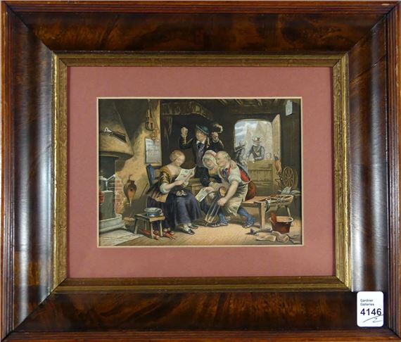 George Baxter | Two antique oil prints displayed in costly antique ...
