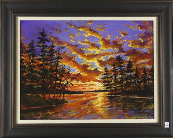 Peter Robson | Radiant Lake Sunset | MutualArt