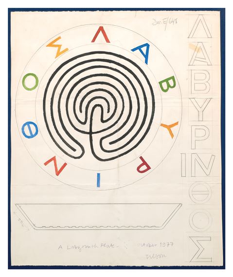 Joe Tilson | A labyrinth plate (1977) | MutualArt