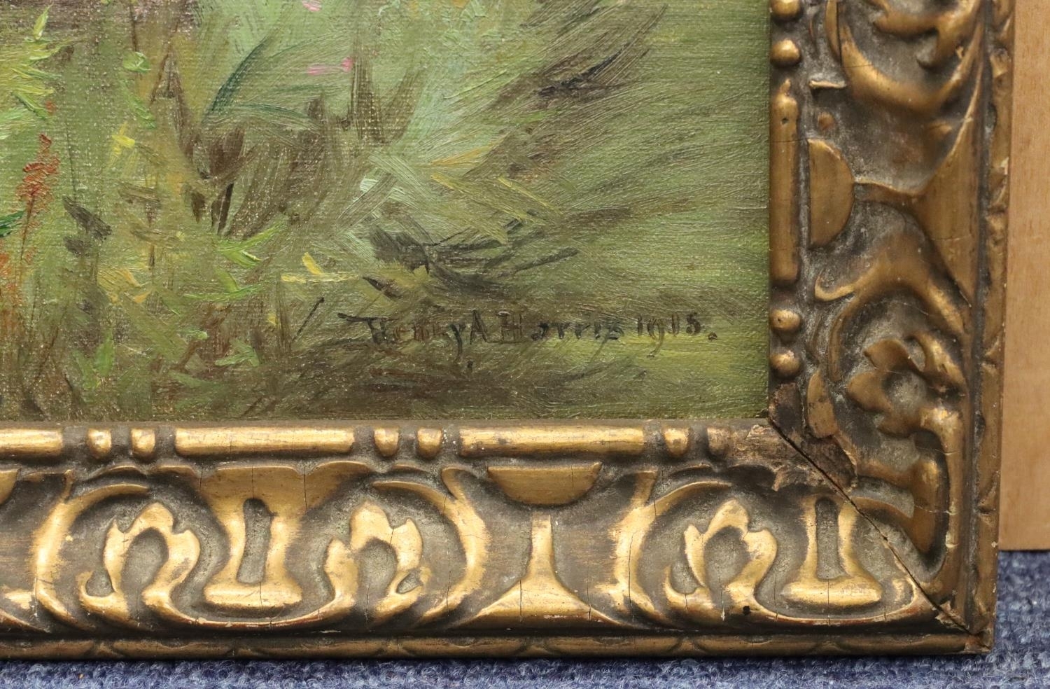 Henry Harris | Henry A Harris earlyth Century local, possibly of the river Mole with cattle on ...