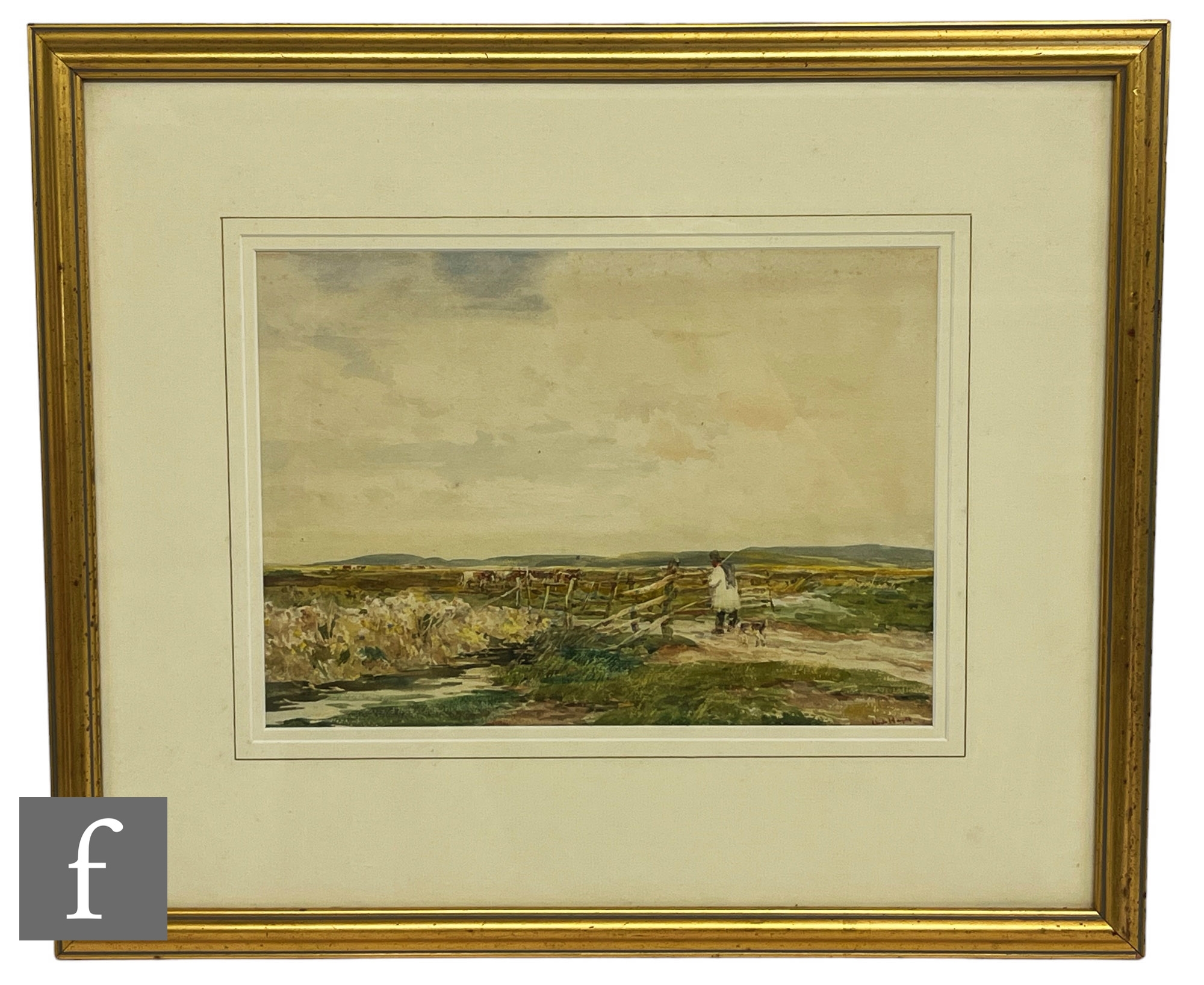 Claude Hayes | A farmer with his dog | MutualArt