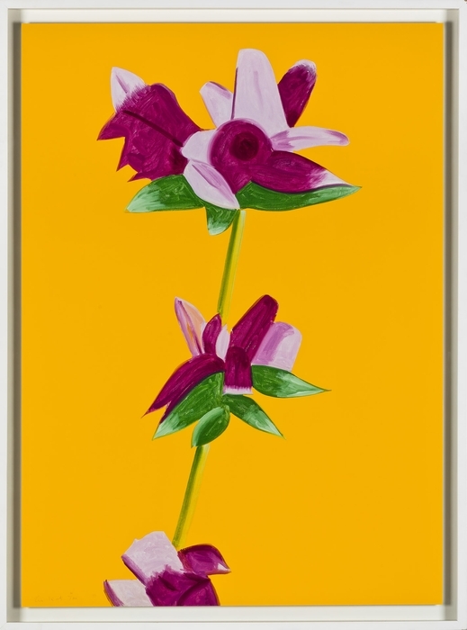 Alex Katz | Azaleas on Yellow (2021) | MutualArt