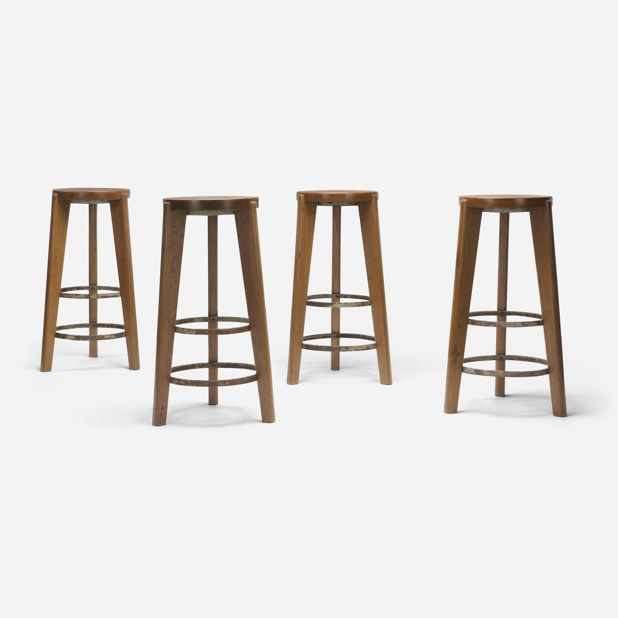 Pierre Jeanneret | Stools from Punjab University, set of four (Circa ...