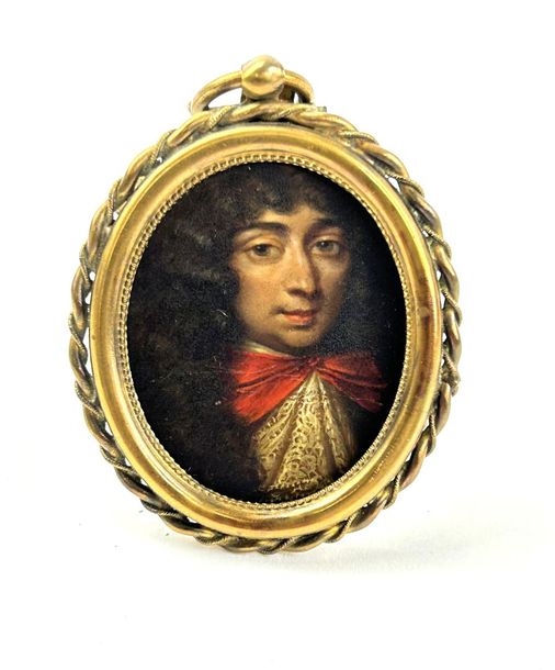Pierre Mignard | Oval miniature on metal mounted in a small gilded ...