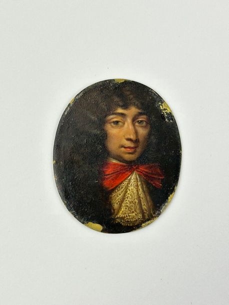 Pierre Mignard | Oval miniature on metal mounted in a small gilded ...