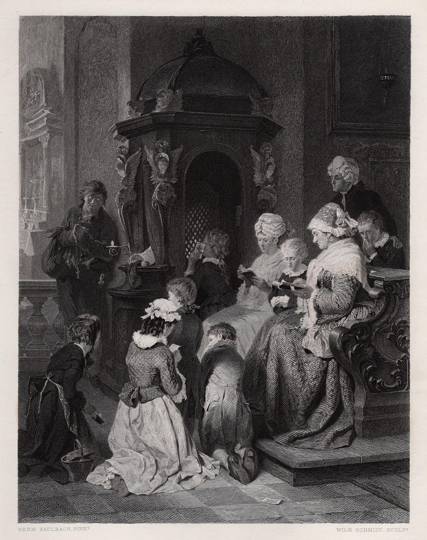 Hermann Kaulbach | The First Confession (1880) | MutualArt