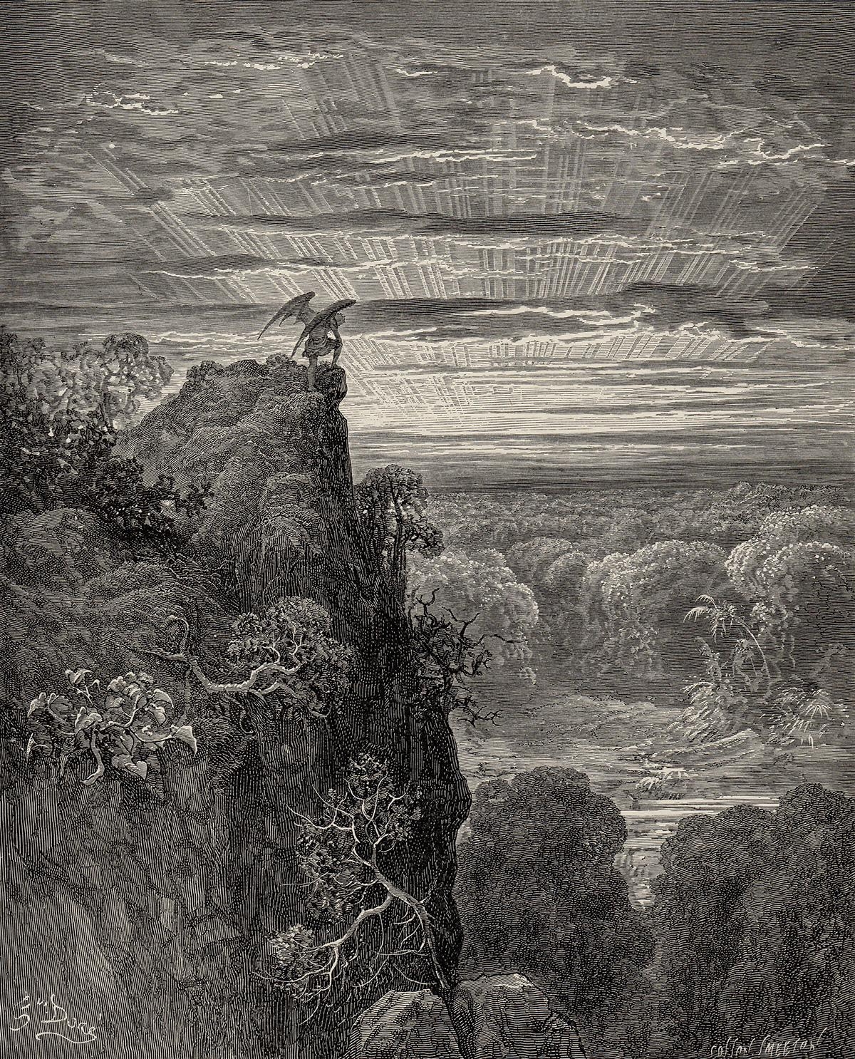 Gustave Doré | Satan makes his way through Eden (Milton's Paradise Lost ...