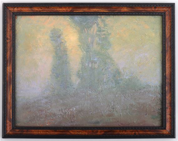 Whitney Hubbard | Long Island 1875-1965 Tonalist Landscape oil on board ...