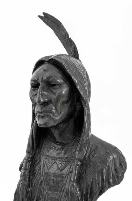 Max Bachmann | Max Bachmann Native American Bust Bronze Sculpture ...