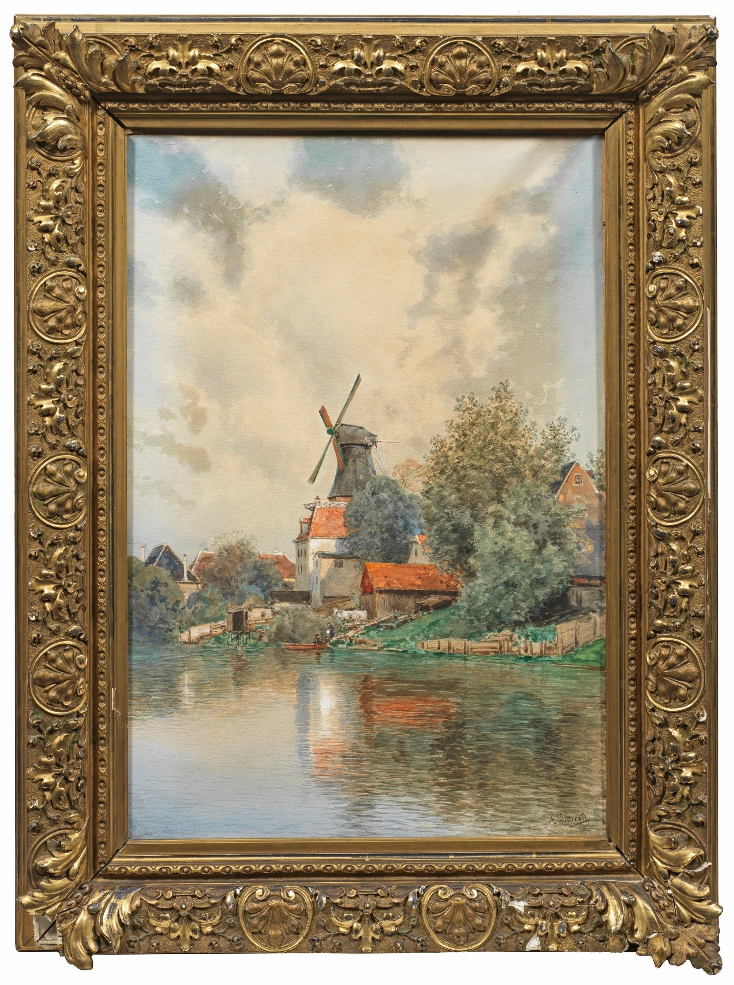 Ascan Lutteroth | Sommerlich gestimmter Blick auf ein Dorf (1864 - 1867) | MutualArt