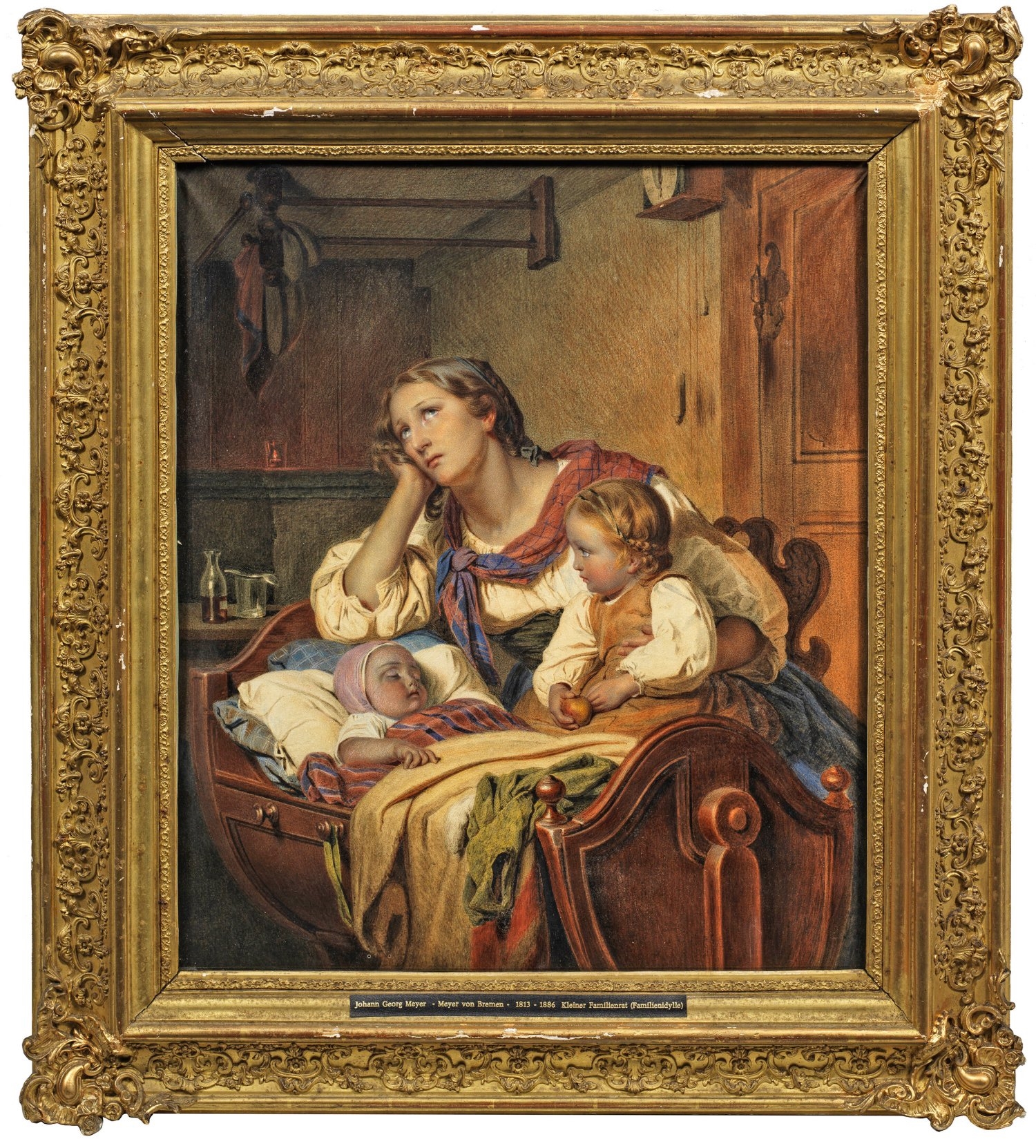 Johann Georg Meyer von Bremen | In einem einfachen Interieur sitzt eine ...