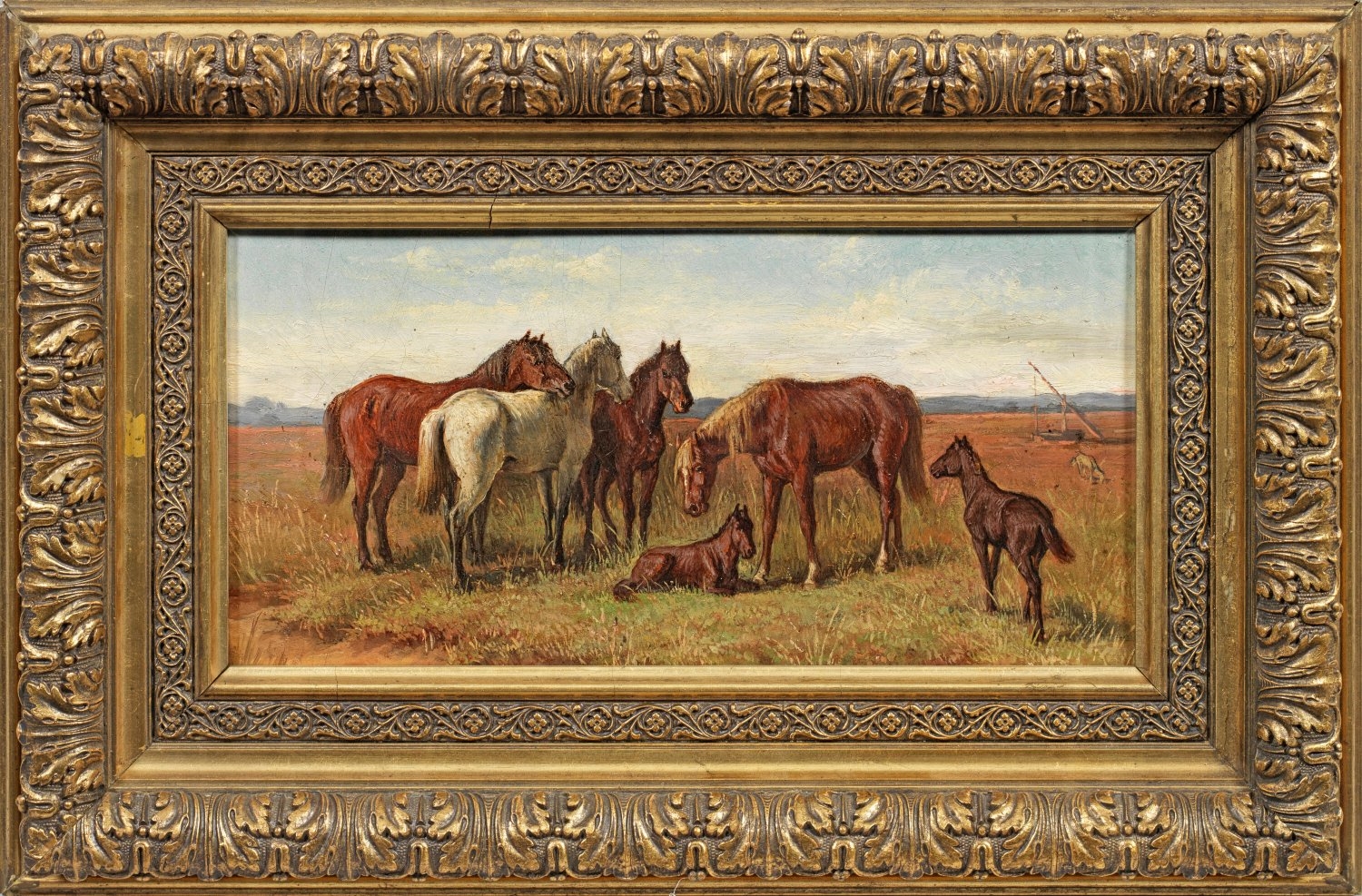 Franz Adam | Lebendige Darstellung einer Gruppe von vier Stuten und ...