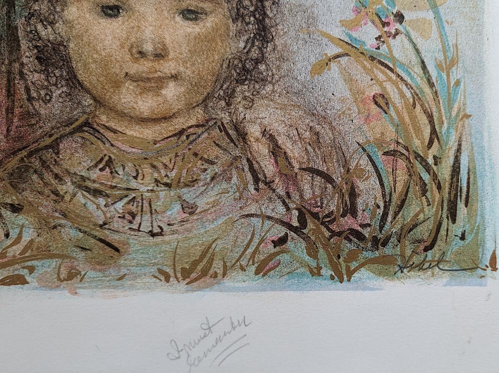 Edna Hibel | Original Stone Lithograph By Edna Hibel (1917) | MutualArt