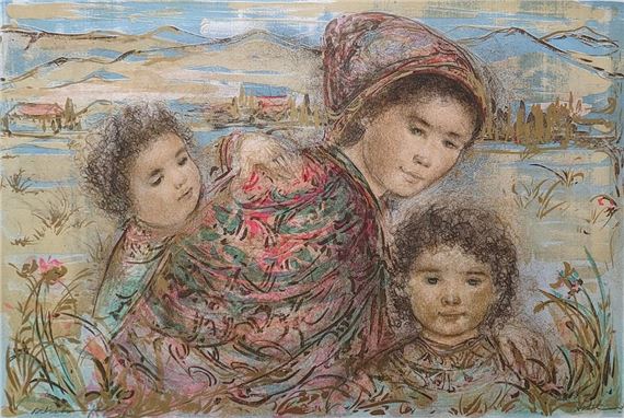 Edna Hibel | Original Stone Lithograph By Edna Hibel (1917) | MutualArt