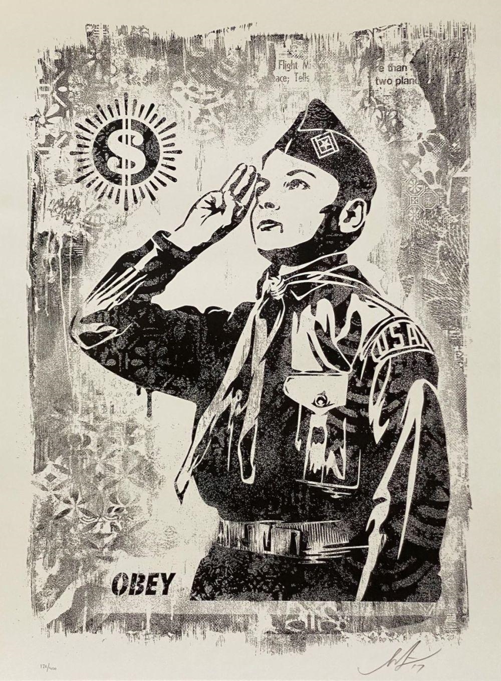 Shepard Fairey | Learn to Obey (Damaged Stencil), 2017 (2017) | MutualArt