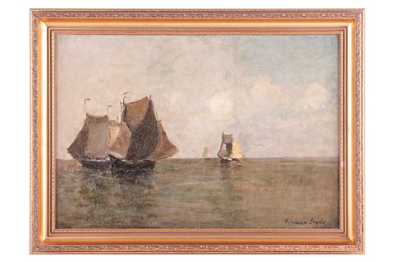 German Grobe | seascape with boats (1857) | MutualArt