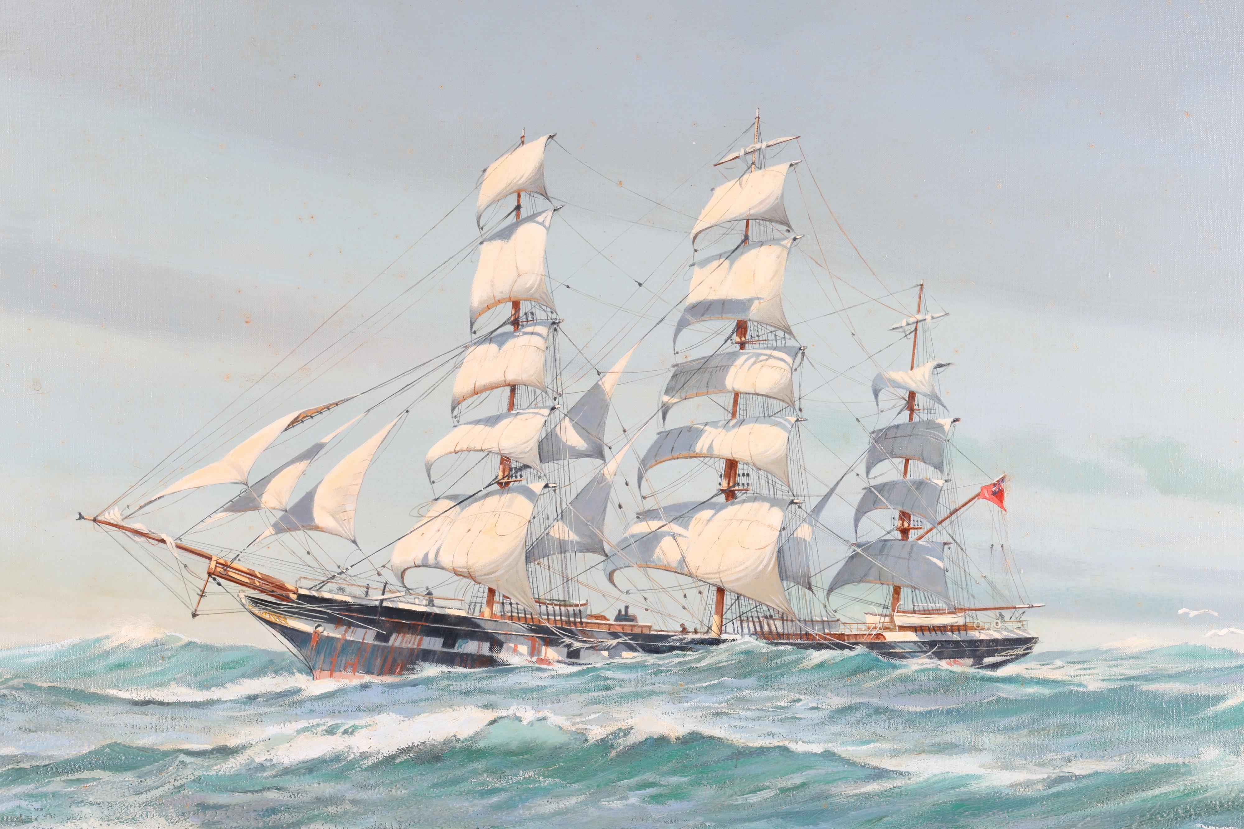 David Brackman | a three-masted sailing ship at sea (1932) | MutualArt