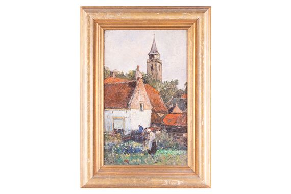 German Grobe | landscape with farm workers (1857) | MutualArt