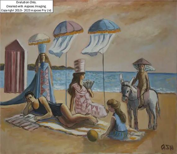 John Ash | British 1926-1999 - Ladies at the beach; oil on canvas ...