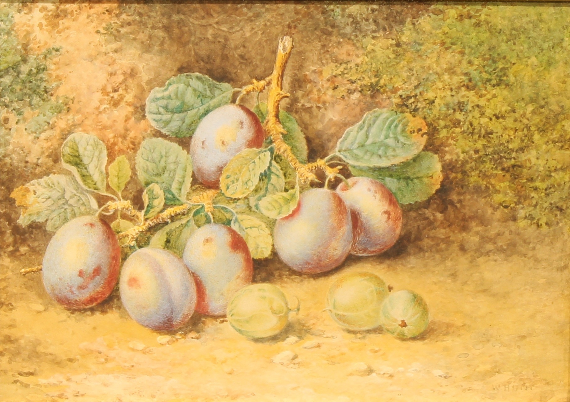William Henry Hunt | Still Life, Plums and Gooseberries | MutualArt
