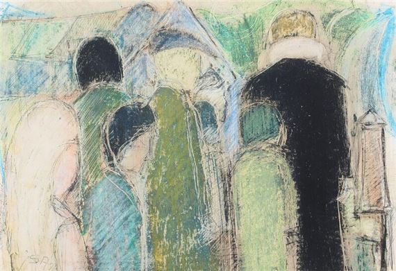 Søren Andersen | Two compositions with houses and figures | MutualArt