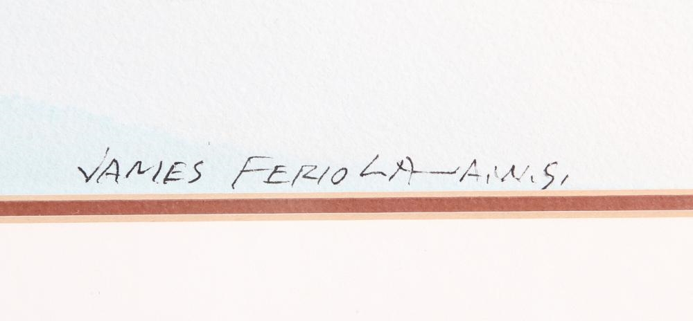 James Feriola | RED BARN IN THE SNOW | MutualArt