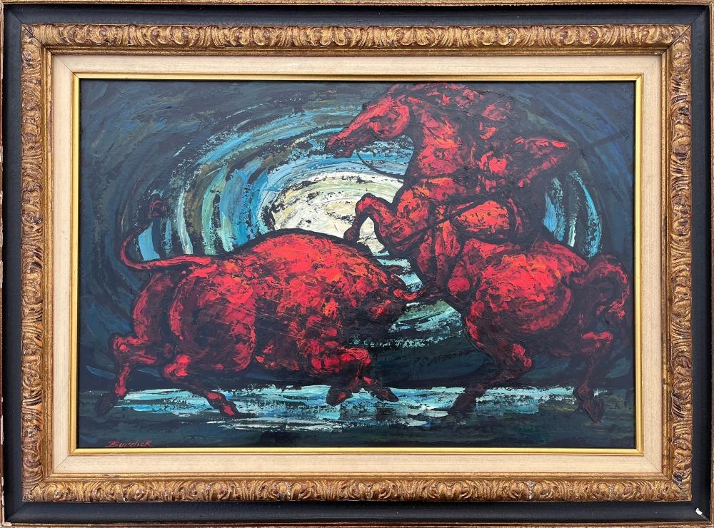 Charles Burdick | MAN VS BULL (Circa 1970) | MutualArt