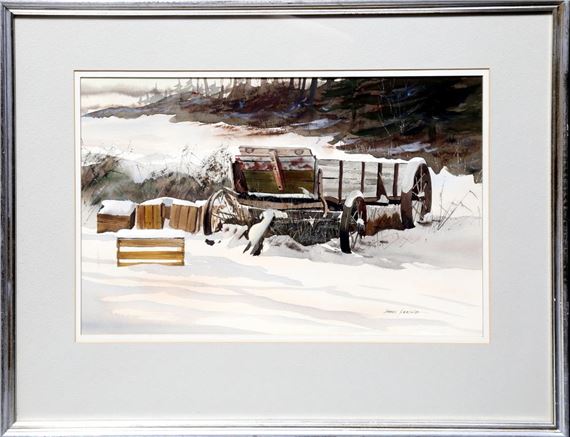 James Feriola | WAGON IN SNOW (Circa 1975) | MutualArt