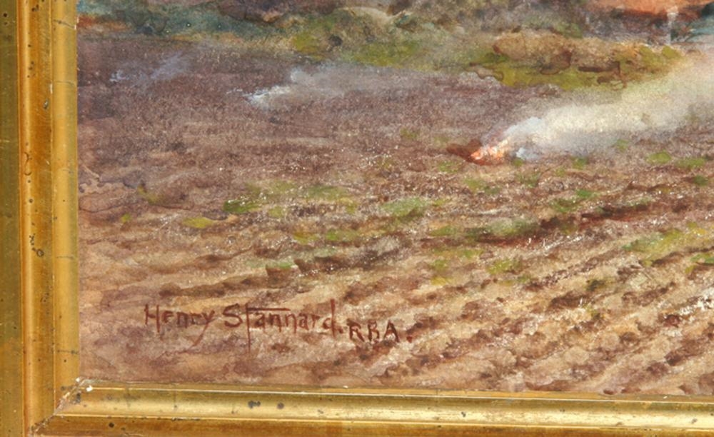 Henry Stannard | BURNING THE WEEDS (Circa 1885) | MutualArt