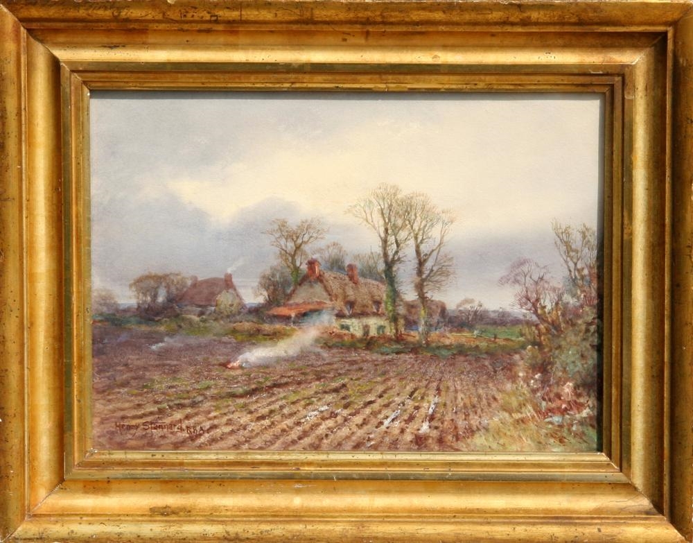 Henry Stannard | BURNING THE WEEDS (Circa 1885) | MutualArt