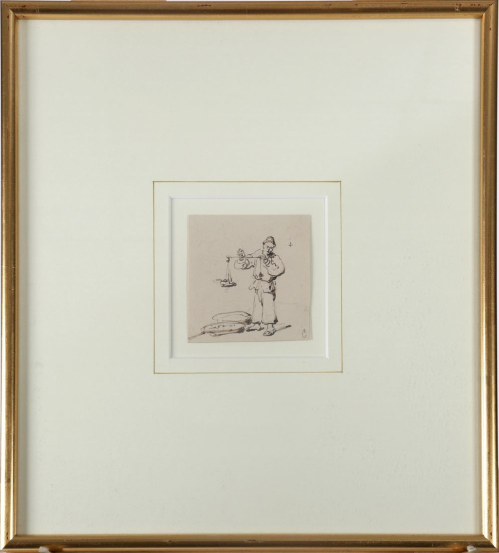 George Chinnery | Sketch of a Coolie with scales (1824) | MutualArt